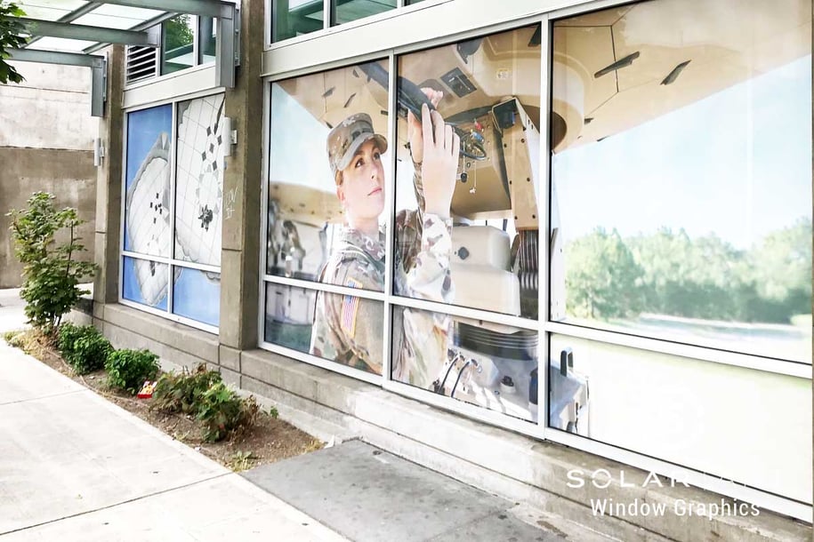 Military Recruiting Center | Window Graphics | Seattle, Washington